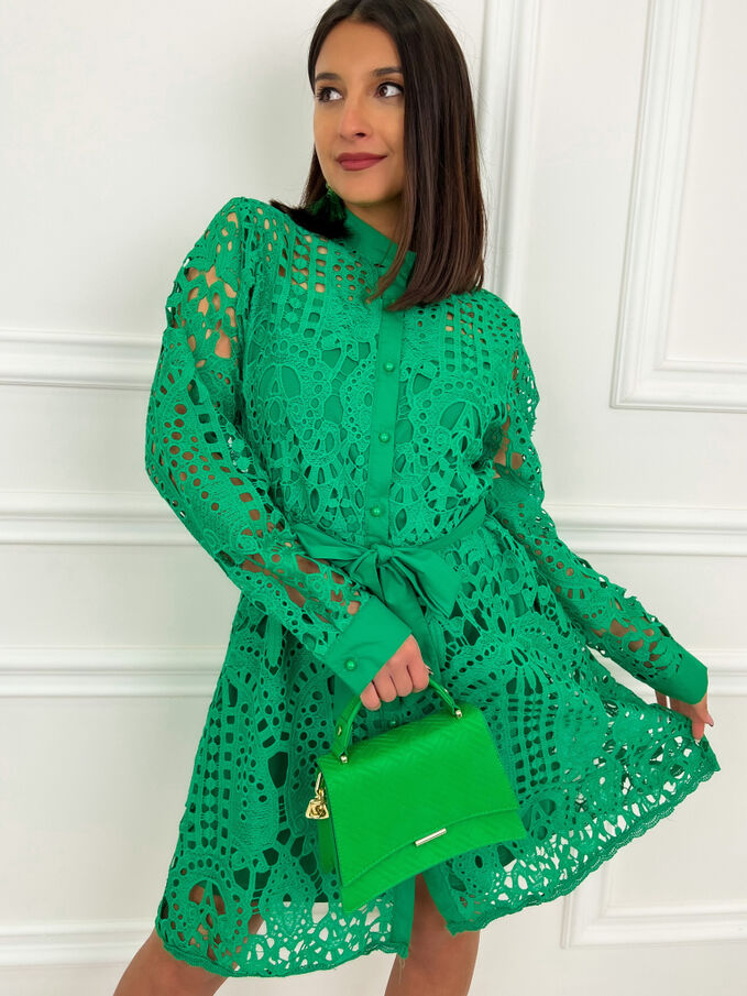 Laserom rezané šaty s opaskom GISELLE | Starstyle.cz