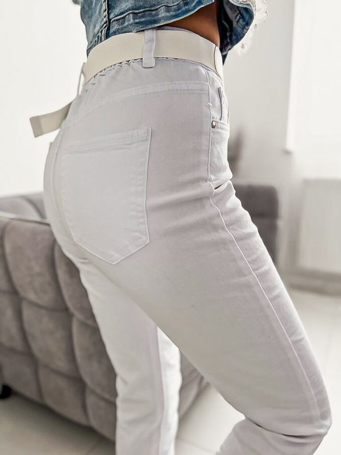 Biele dámske rifle s opaskom+ | Starstyle.cz