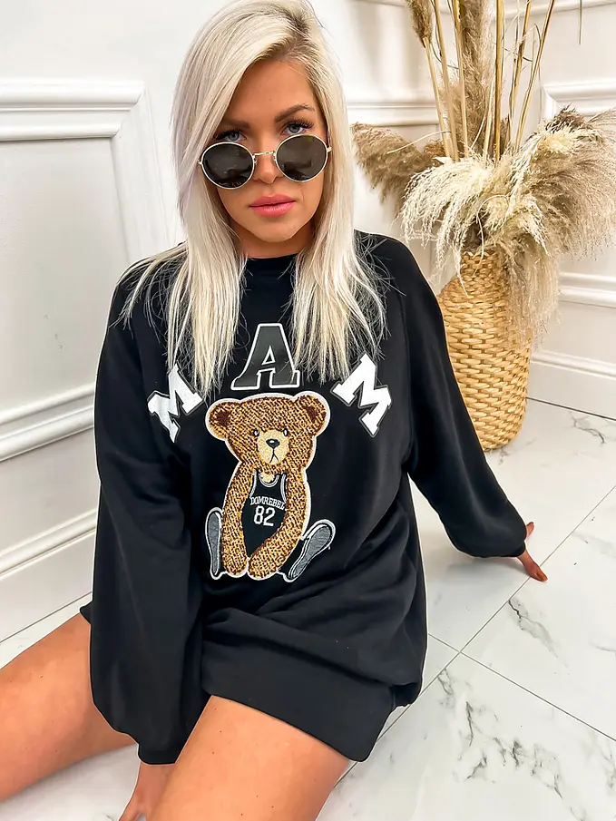 Oversized mikina s medvedíkom OLEVIA | Starstyle.cz