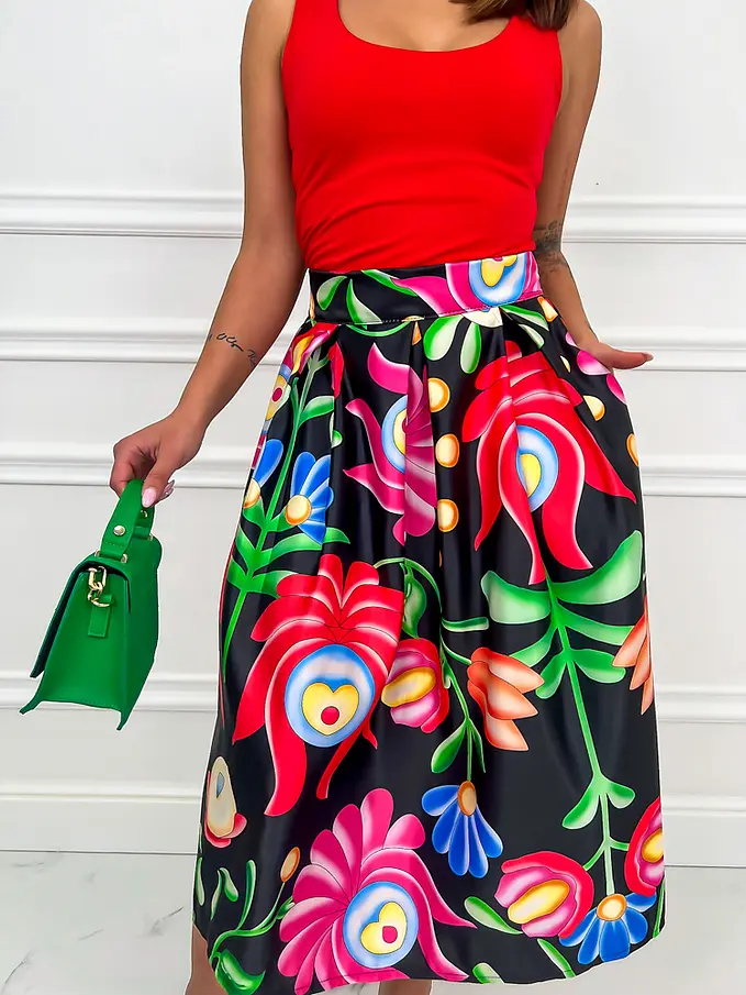 Vzorovaná maxi sukňa SHALONI | Starstyle.cz