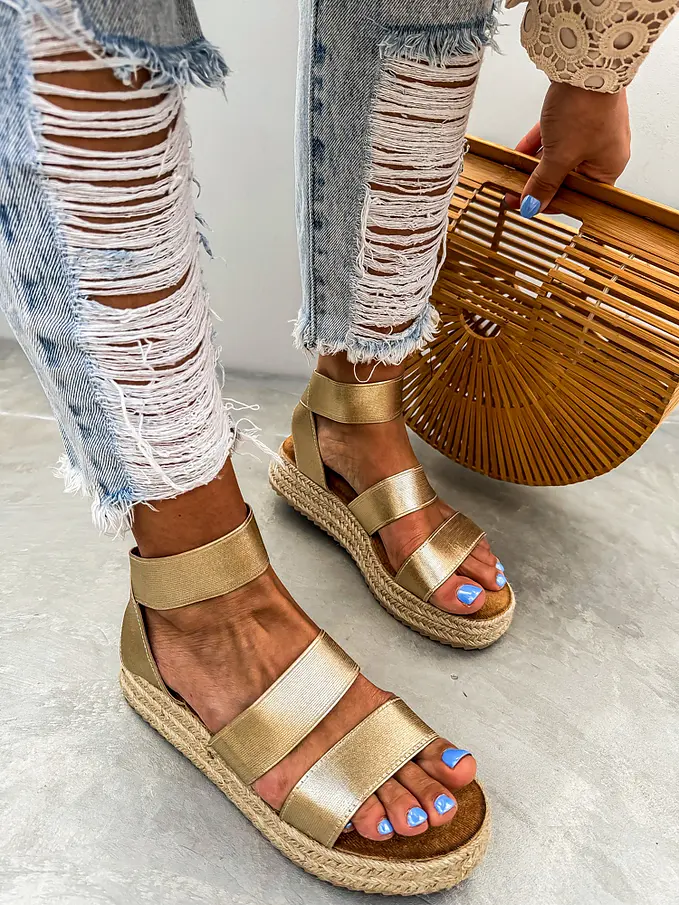 Zlaté dámske sandále RUTHELLE* | Starstyle.cz